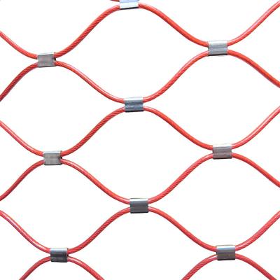 China 2.4mm Pvc Coated Ferrule Rope Mesh Different Color For Decoration for sale