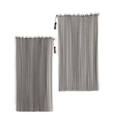 China Stainless Steel 304 Fireplace Mesh Curtain 6mm Hole Size for sale