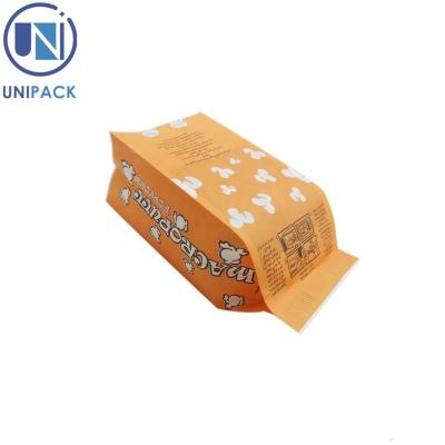 China UNIPACK Greaseproof Paper Gourmet Microwave Popcorn Brown Bag for sale
