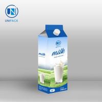 China High End Custom Packaging Gable Top Individual Milk Boxes for sale