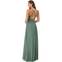 China Sexy V-Neck Plus Size Chiffon Evening Dress Long Spaghetti Straps V-neck Princess A-Line Keyhole Pleated Sleeveless for sale