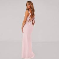 China Perfect Chiffon Long Mermaid Bridesmaid Dress Sweetheart Floor-Length Ruffles Front Split Slit Spaghetti Straps Backless for sale