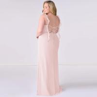 China Perfect Chiffon Long Mermaid Bridesmaid Dress Sweetheart Floor-Length Ruffles Front Split Slit Spaghetti Straps Backless for sale