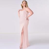 China Perfect Chiffon Long Mermaid Bridesmaid Dress Sweetheart Floor-Length Ruffles Front Split Slit Spaghetti Straps Backless for sale