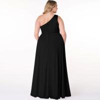 China Manufacturer OEM Black Chiffon Bridesmaid Dress One-Shoulder Sleeveless A-Line Front Split Slit Sleeveless Pleated for sale