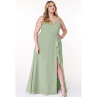 China Manufacturer ODM Black Chiffon Bridesmaid Dress Spaghetti Straps Sleeveless A-Line Front Split Slit Sleeveless Draped for sale