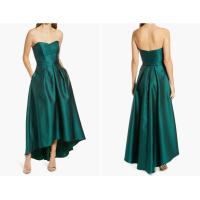 China Gorgeous Factory Custom-made Size High/Low Burgundy Satin Ball Gown Evening Dress Strapless Sweetheart Neck for sale