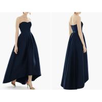 China Gorgeous Factory Custom-made Size High/Low Burgundy Satin Ball Gown Evening Dress Strapless Sweetheart Neck for sale