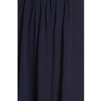 China Stunning Factory Custom-made Size High/Low Blue Chiffon Evening Dress Gown Strapless V-Neck A-Line Sleeveless V-back for sale