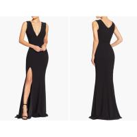 China Perfect Manufacturer Deep V-neck Sleeveless Full-length Trumpet Gown Evening Dress Front Split Slit Plus Size for sale