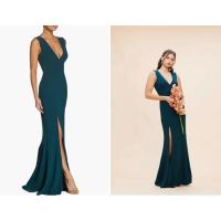 China Perfect Manufacturer Deep V-neck Sleeveless Full-length Trumpet Gown Evening Dress Front Split Slit Plus Size for sale