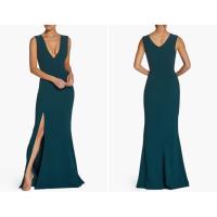 China Perfect Manufacturer Deep V-neck Sleeveless Full-length Trumpet Gown Evening Dress Front Split Slit Plus Size for sale