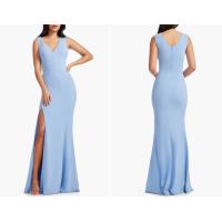 China Perfect Manufacturer Deep V-neck Sleeveless Full-length Trumpet Gown Evening Dress Front Split Slit Plus Size for sale