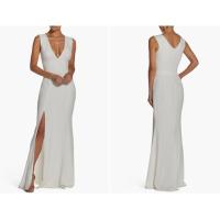 China Perfect Manufacturer Deep V-neck Sleeveless Full-length Trumpet Gown Evening Dress Front Split Slit Plus Size for sale
