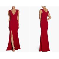 China Perfect Manufacturer Deep V-neck Sleeveless Full-length Trumpet Gown Evening Dress Front Split Slit Plus Size for sale