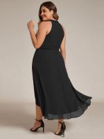 China A Line Sleeveless Halter Neck Wedding Guest Dress Burgundy Chiffon Graduation Dresses for sale