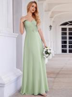 China Chic V-neck Pleated Sleeveless Backless A-line Empire Spaghetti Strap Applique Waist Mint Green Chiffon Bridesmaid Dress for sale