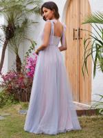 China Empire A-line Sleeveless Frenulum Knotting Sweetheart Neck Spaghetti Strap Waist Applique Pink Tulle Evening Dress for sale
