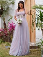 China Empire A-line Sleeveless Frenulum Knotting Sweetheart Neck Spaghetti Strap Waist Applique Pink Tulle Evening Dress for sale