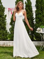 China Sexy Empire A-line Adjustable Straps V-neck Pleated Burgundy Chiffon Prom Dress for sale