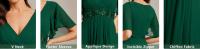 China Charming Empire Applique A-line Short Flutter Sleeves V-neck Invisible Zipper Mint Green Chiffon Evening Dress for sale