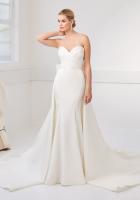 China Perfectly Sweetheart Neckline Plus Size Zipper Mermaid Sheath Court Train White Satin Bride Wedding Dress for sale