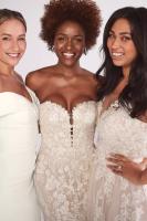 China Exquisite Strapless Lace Applique Plunging Sweetheart Neckline Chapel Train Zipper Sheath Mermaid Ivory Tulle Wedding Dr for sale