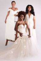 China Simply Elegant V-neck Customized Size Zipper Ruffles Off-the-shoulder Sheath White Satin Wedding Dress for sale