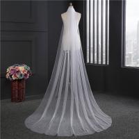 China Customized Wholesale 3 Meters Long Tulle A Top Vantage Bridal Wedding Dress Veil With Hair Comb for sale