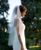 China Customized Wholesale Two Layers Tulle A Top Vantage Short Bridal Wedding Dress Veil With Hair Comb for sale