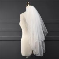 China Customized Wholesale Two Layers Tulle A Top Vantage Short Bridal Wedding Dress Veil With Hair Comb for sale