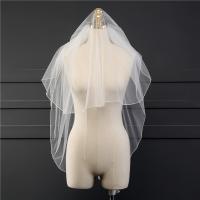 China Customized Wholesale Two Layers Tulle A Top Vantage Short Bridal Wedding Dress Veil With Hair Comb for sale