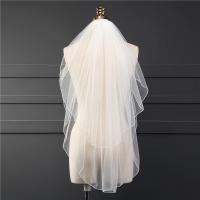 China Customized Wholesale Two Layers Tulle A Top Vantage Short Bridal Wedding Dress Veil With Hair Comb for sale