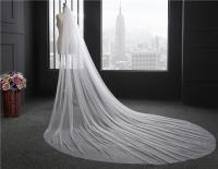 China Beautiful Customized 3m*3m Wholesale Long Cathedral Tulle Bridal Wedding White Veil With Hair Comb for sale