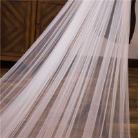 China Unique Customized 3m Wholesale Long Cathedral Appliqued Lace Sequins Tulle Bridal Wedding White Veil With Hair Comb for sale