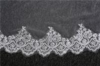 China Unique Customized 3.5m*3m Wholesale Long Cathedral Appliqued Lace Two Layers Tulle Bridal Wedding White Veil With Hair C for sale