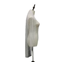 China New Styles Customized Wholesale 0.9m*1.4m Beaded Tulle Bridal Wedding White Veil With Metal Hair Comb for sale