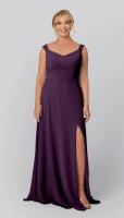 China Modern Off-the-shoulder Sweetheart Neckline A-line Split Slit Zipper Black Chiffon Mother Of The Bride Dress for sale
