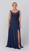 China Modern Off-the-shoulder Sweetheart Neckline A-line Split Slit Zipper Black Chiffon Mother Of The Bride Dress for sale