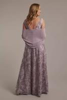 China Classic A-line V-neck Two Straps Plus Size Zipper Lavender Haze Lace Mother Of The Bride Dress for sale