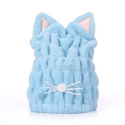 China 35x35 35x40cm Antibacterial Microfiber Head Towel For Hair Drying for sale