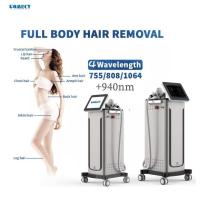 China Advanced 4 Wavelength Diode Laser Hair Removal Machine 755nm 808nm 940nm 1064nm Permanent Painless Epilation System for sale