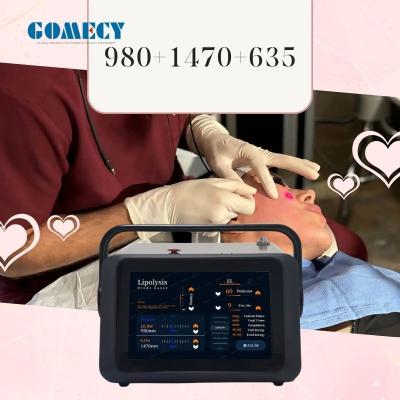 China Triple Wavelength 1470nm 980nm Diode Laser Machine for Vascular Removal Endovenous Laser Lipolysis and Physiotherapy Device for sale