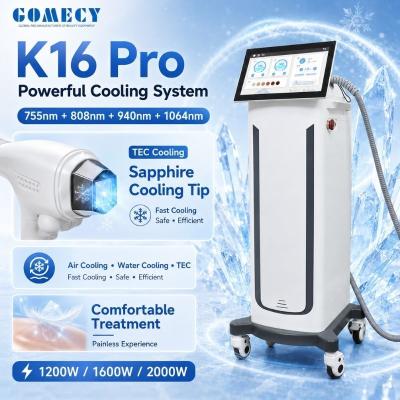 China Professional 4 Wavelength Laser Hair Removal Machine with TEC Cooling and Sapphire Cooling Tip for sale