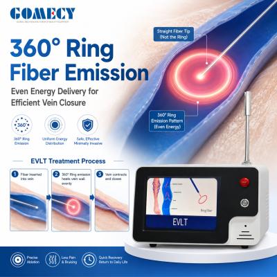 China 980nm 1470nm 635nm Triple Wavelength EVLT Diode Laser System 30W Endovenous Vein Treatment Machine for Varicose Vein Surgery for sale