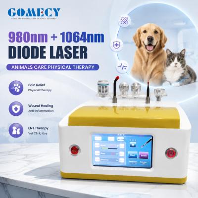 China 980nm 1064nm Veterinary Diode Laser Therapy Machine for Animal Care Pet Physical Therapy Wound Care ENT Dental for sale