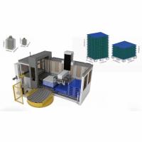 China Automatic Bottle Palletizer with Stainless Steel Frame and PLC Control System for Efficient Feeding and Stacking for sale