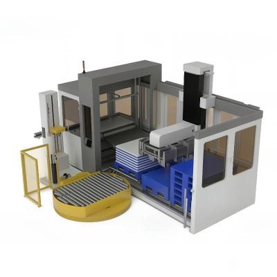 China Automatic Bottle Palletizer with Stainless Steel Frame and PLC Control System for Efficient Feeding and Stacking for sale