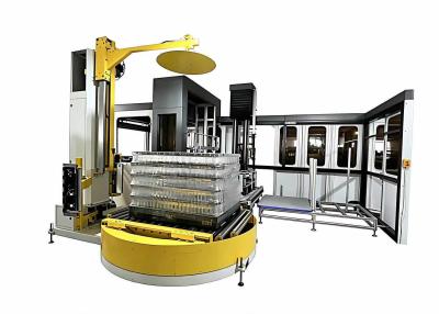 China Automatic Bottle Palletizer with High-Speed Stacking PLC Control System and Integrated Stretch Wrapping for sale