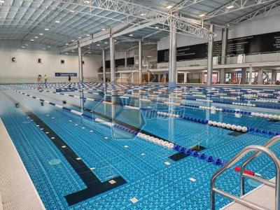 China Custom Zn-Al-Mg Steel Competition Swimming Pool with Starting Blocks & Ladders - 25-28°C Water Temperature for sale